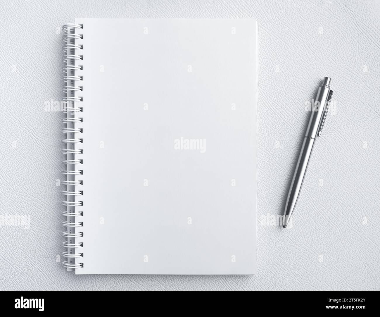 Mockup blank space on spiral notebook. White template on sketch book ...