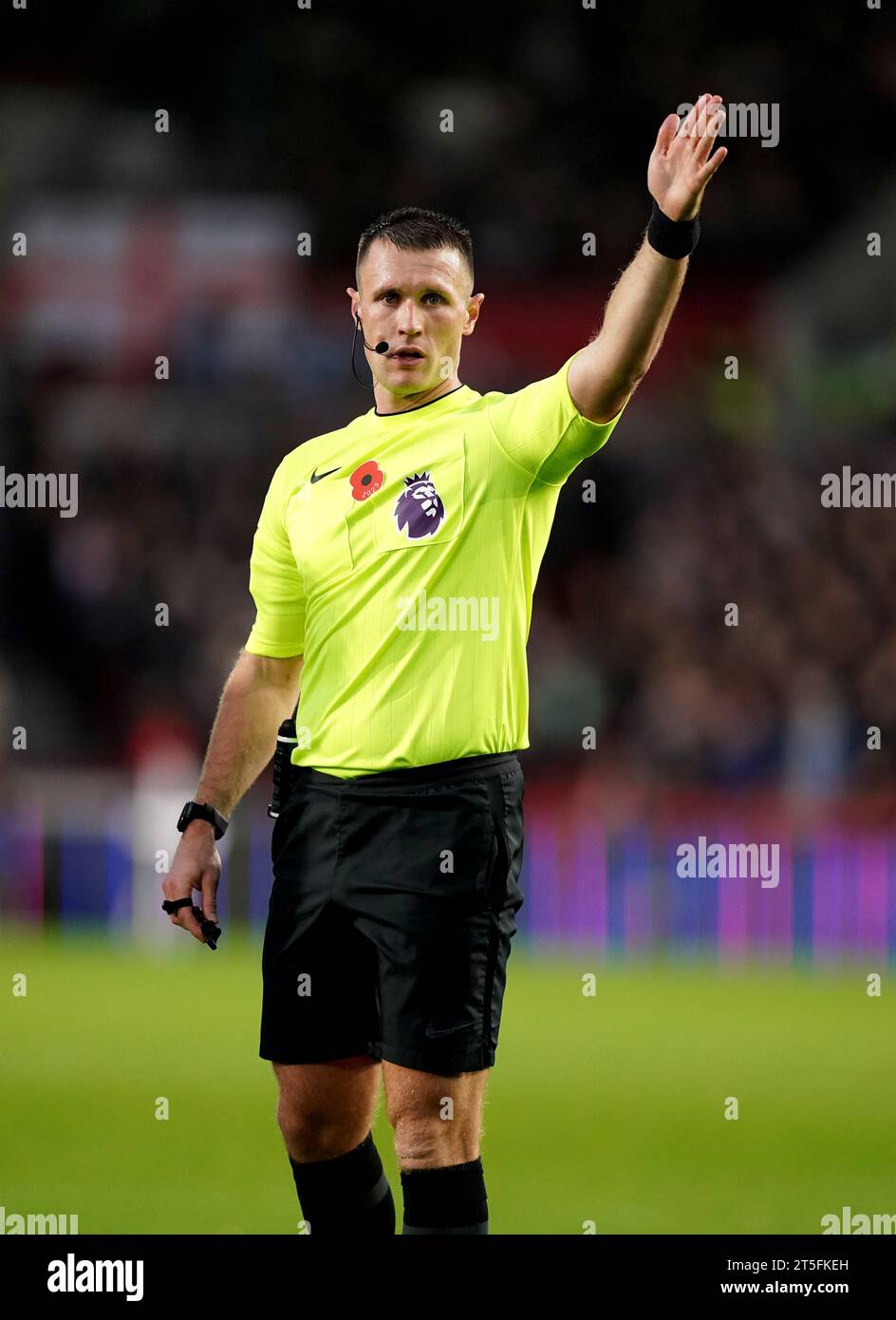 Thomas Bramall, referee during the Premier League match at the Gtech ...
