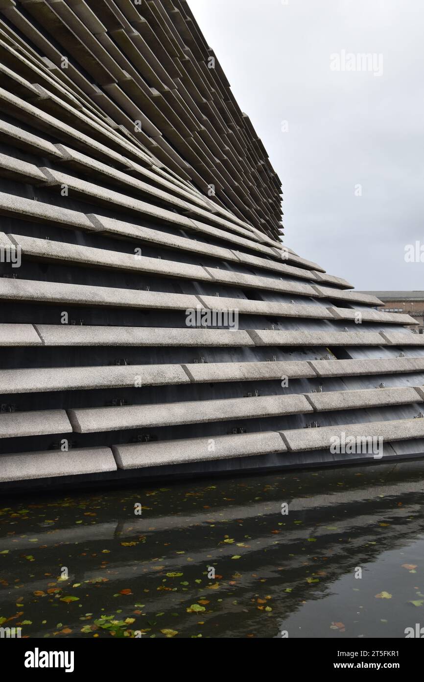 External architectural detail of the V&A Dundee on a dull day Stock ...
