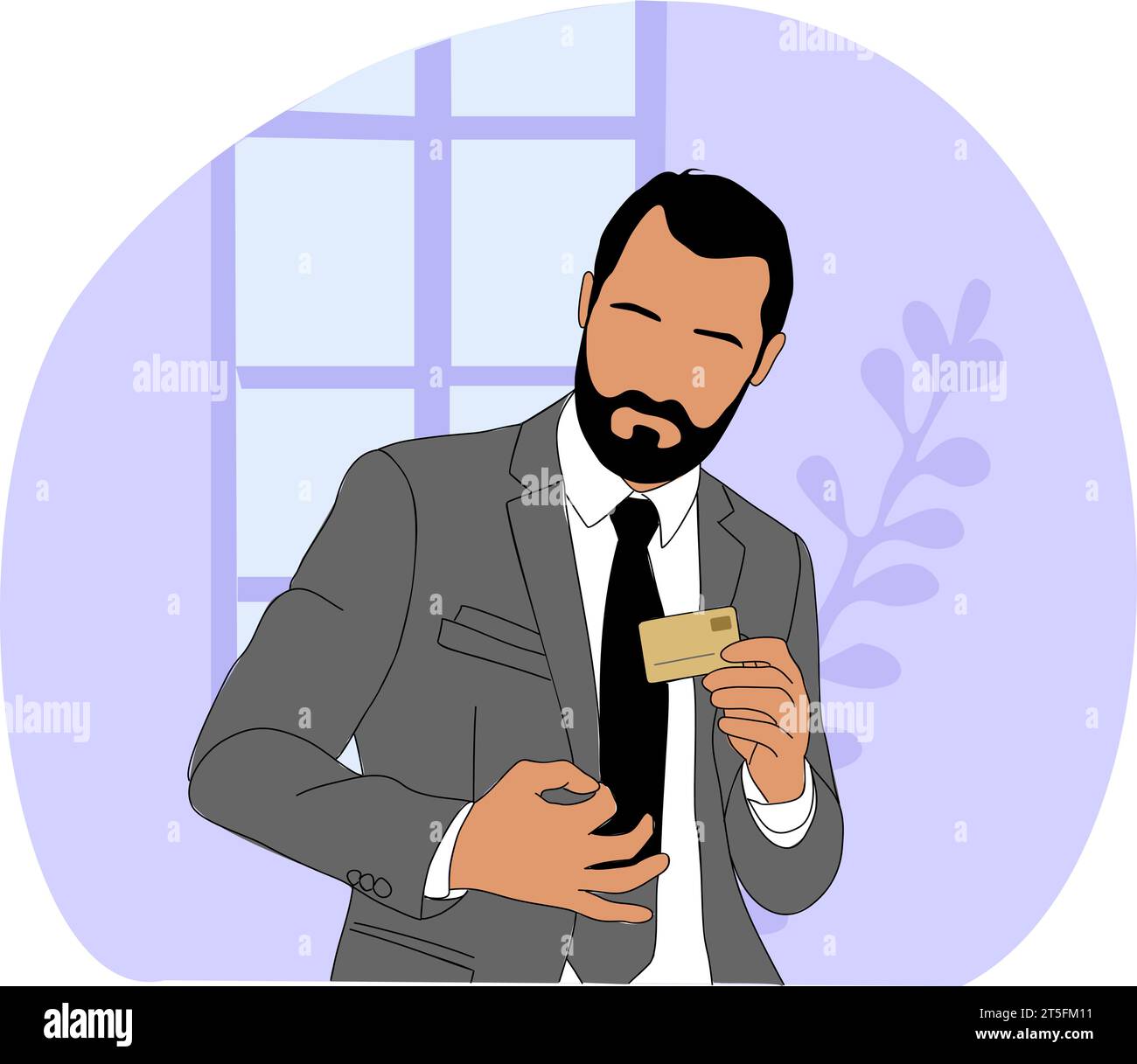 Business man holding credit card vector isolated Stock Vector Image ...