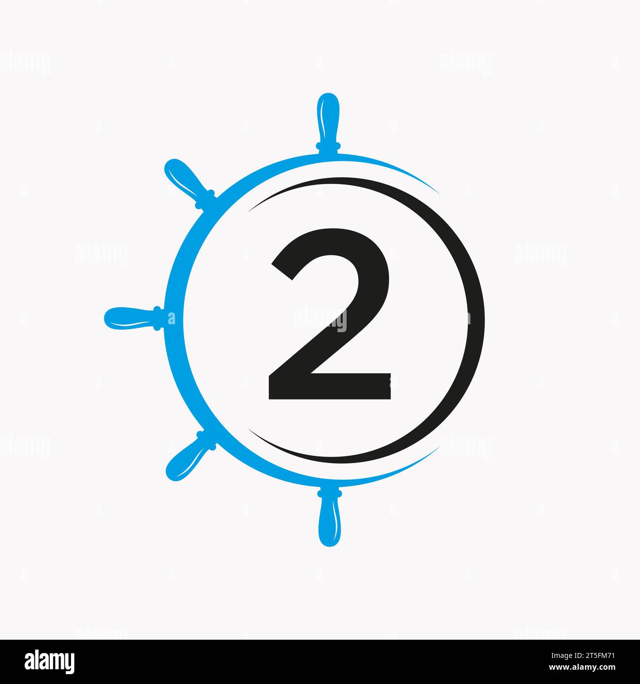 Letter 2 Ship Logo Concept With Ship Wheel Symbol Vector Template Stock ...