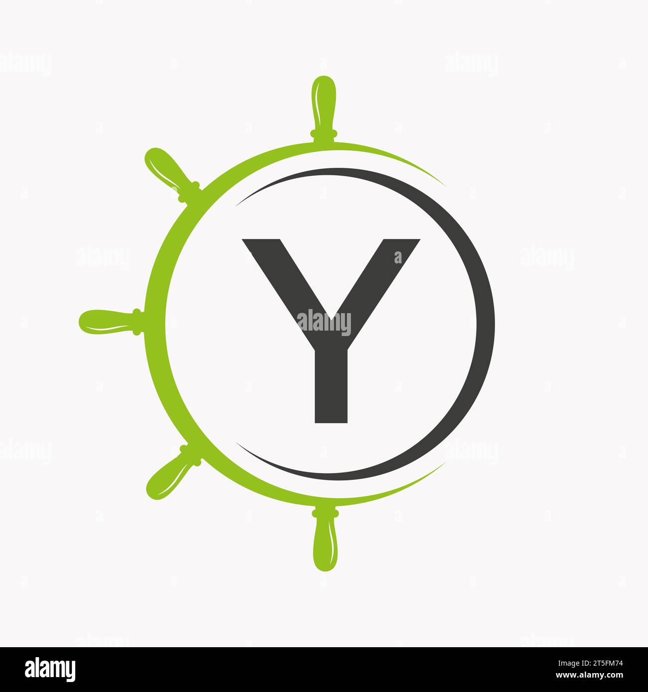 Letter Y Ship Logo Concept With Ship Wheel Symbol Vector Template Stock ...