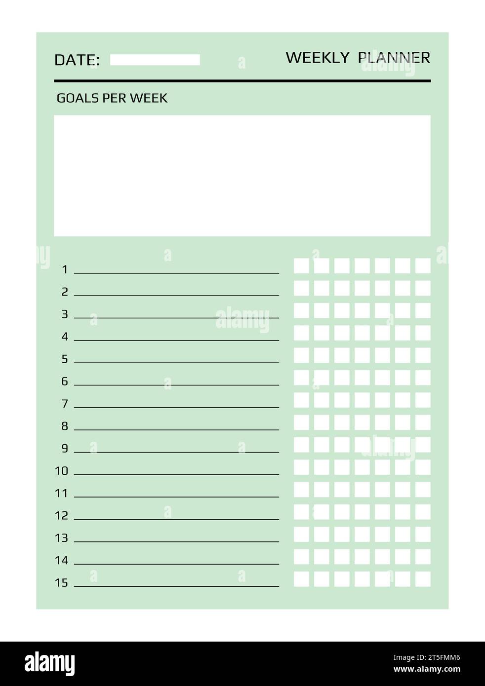 Planner page. Daily plan. Blank paper sheet. Office schedule for tasks ...