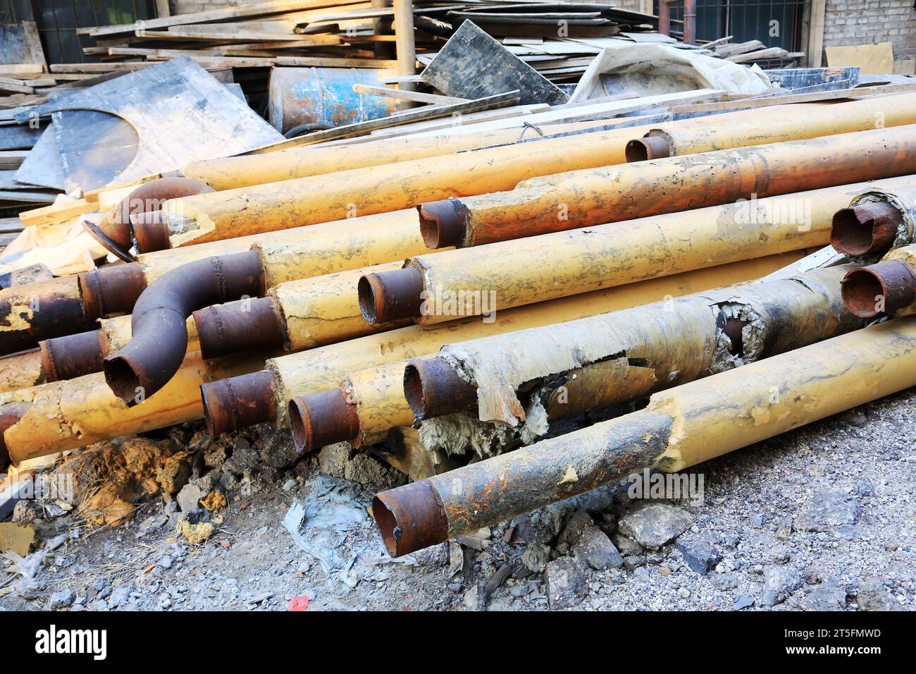 steel pipe wrapped in heat preservation material in the one horn ...