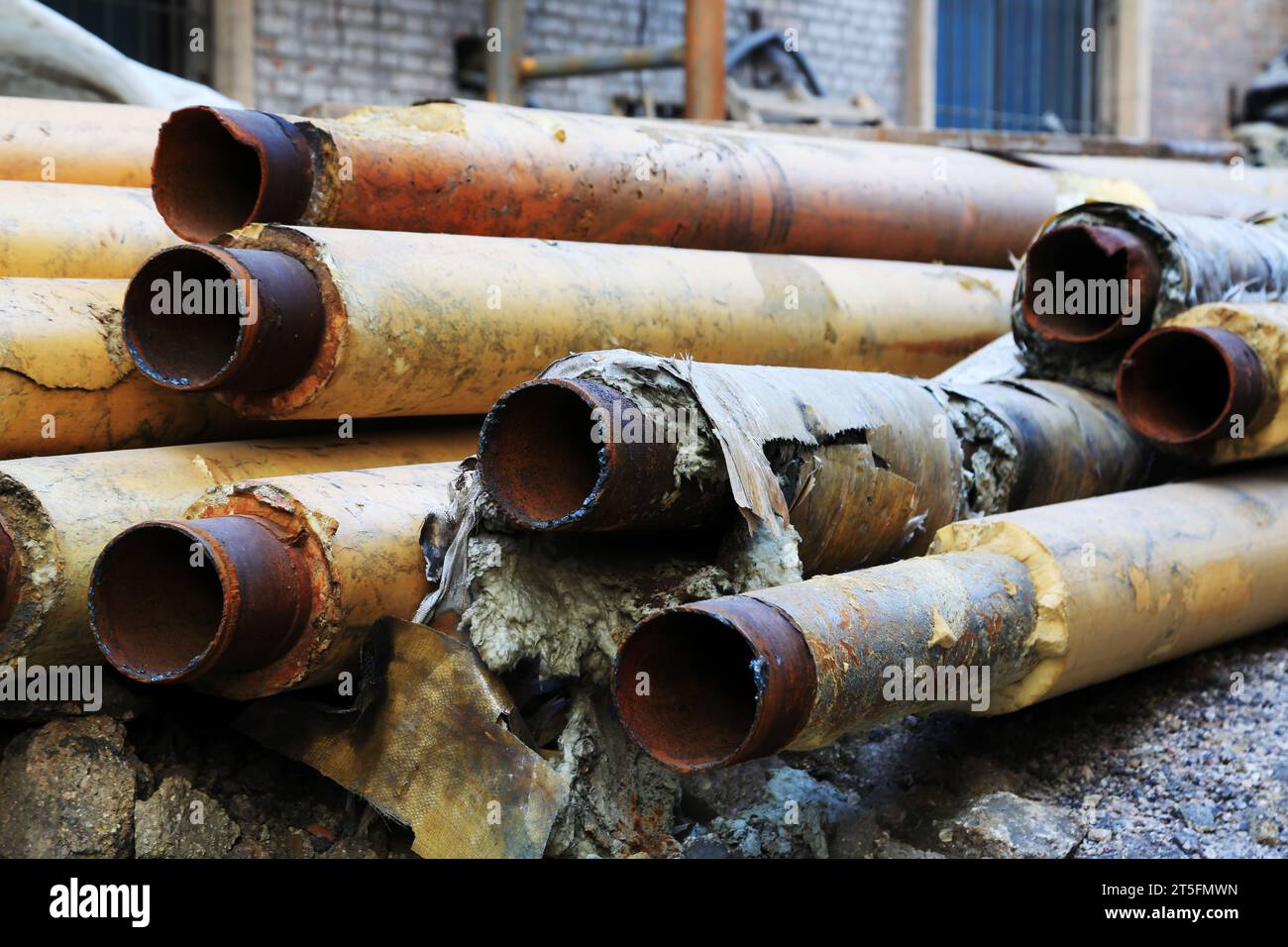 steel pipe wrapped in heat preservation material in the one horn ...
