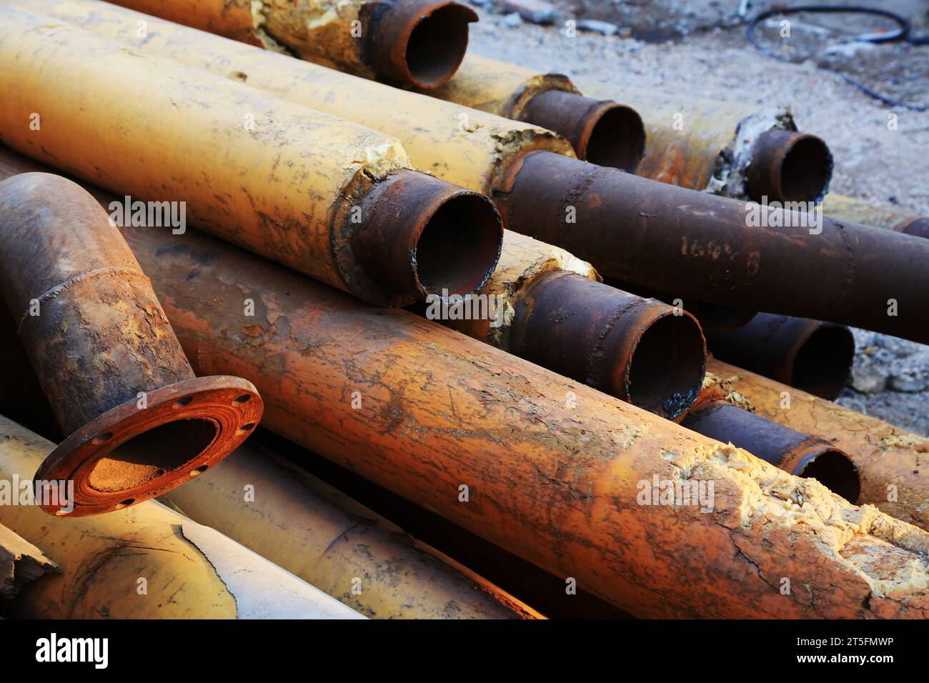 steel pipe wrapped in heat preservation material in the one horn ...