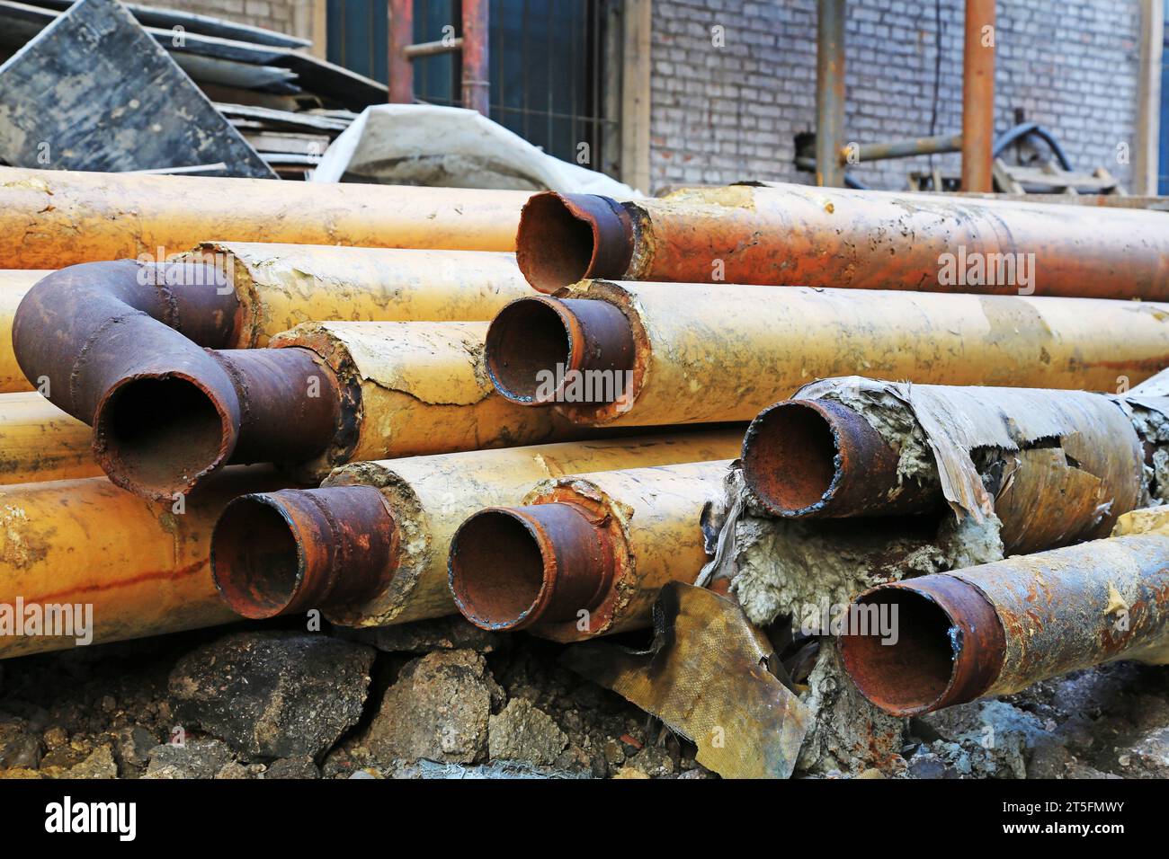 steel pipe wrapped in heat preservation material in the one horn ...