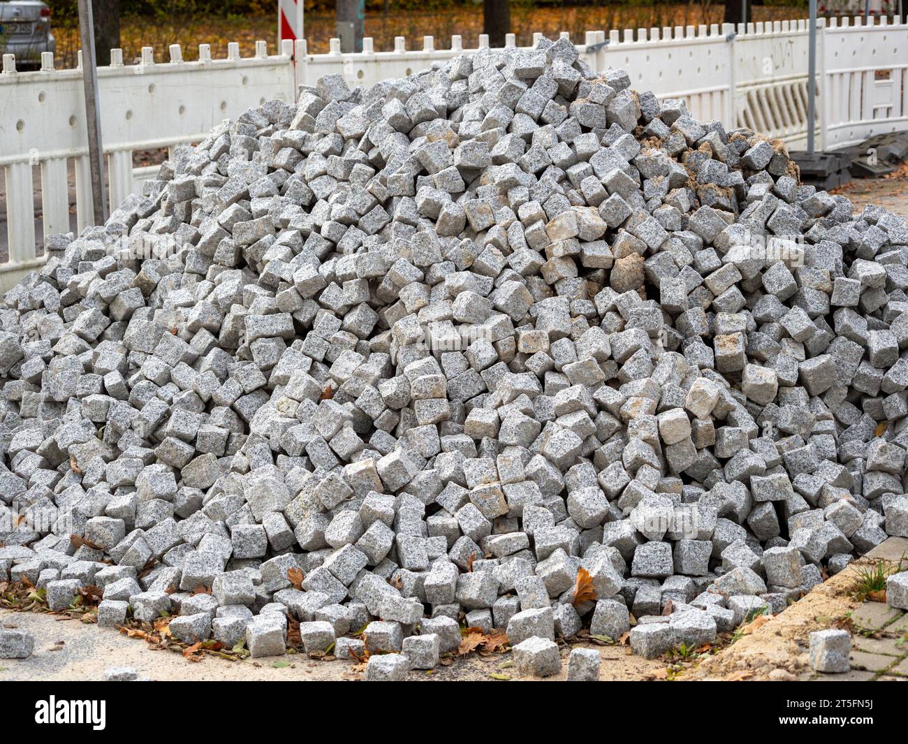 Construction of a new road. Material for the construction of a new road ...