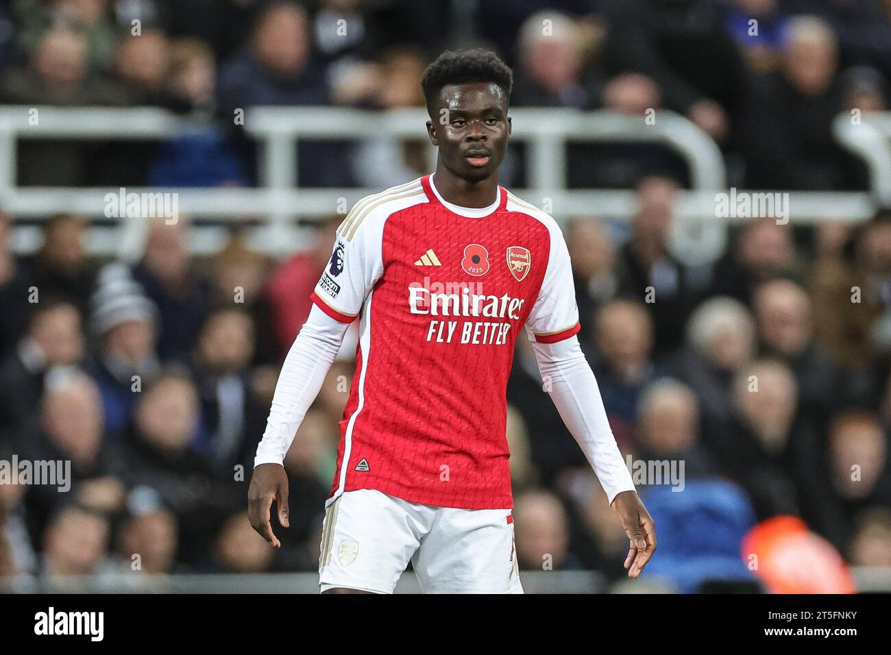 Bukayo Saka #7 of Arsenal during the Premier League match Newcastle ...
