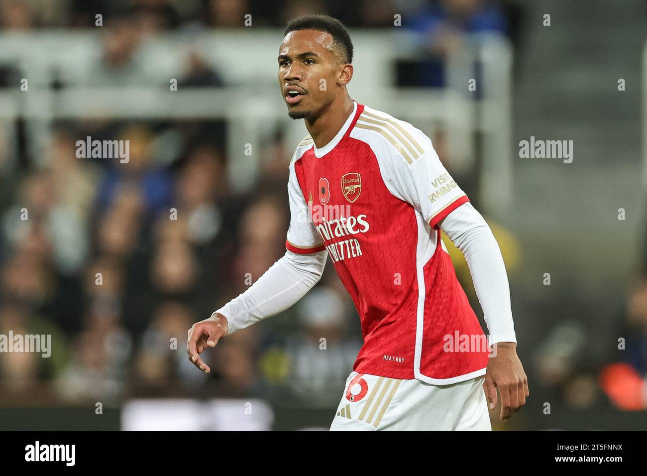 Gabriel #6 of Arsenal during the Premier League match Newcastle United ...