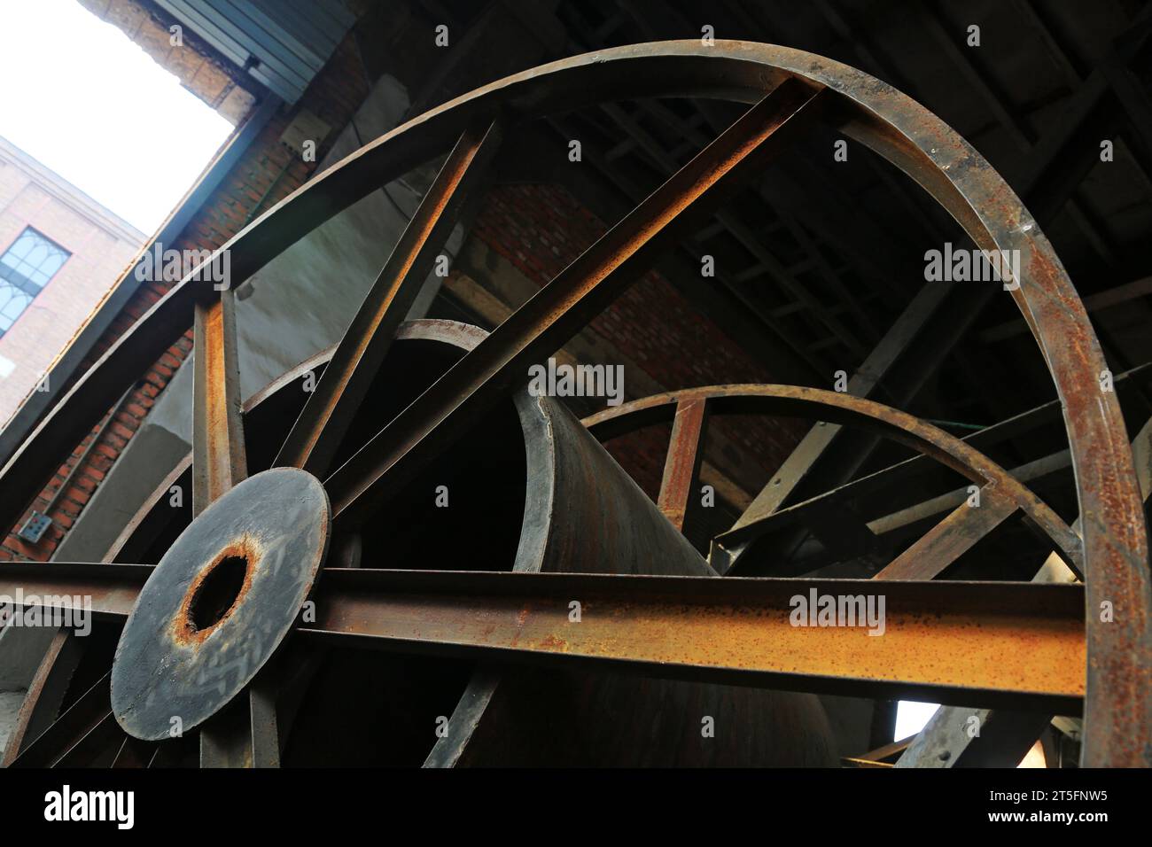 oxidation rust steel roller frame, closeup of photo Stock Photo - Alamy