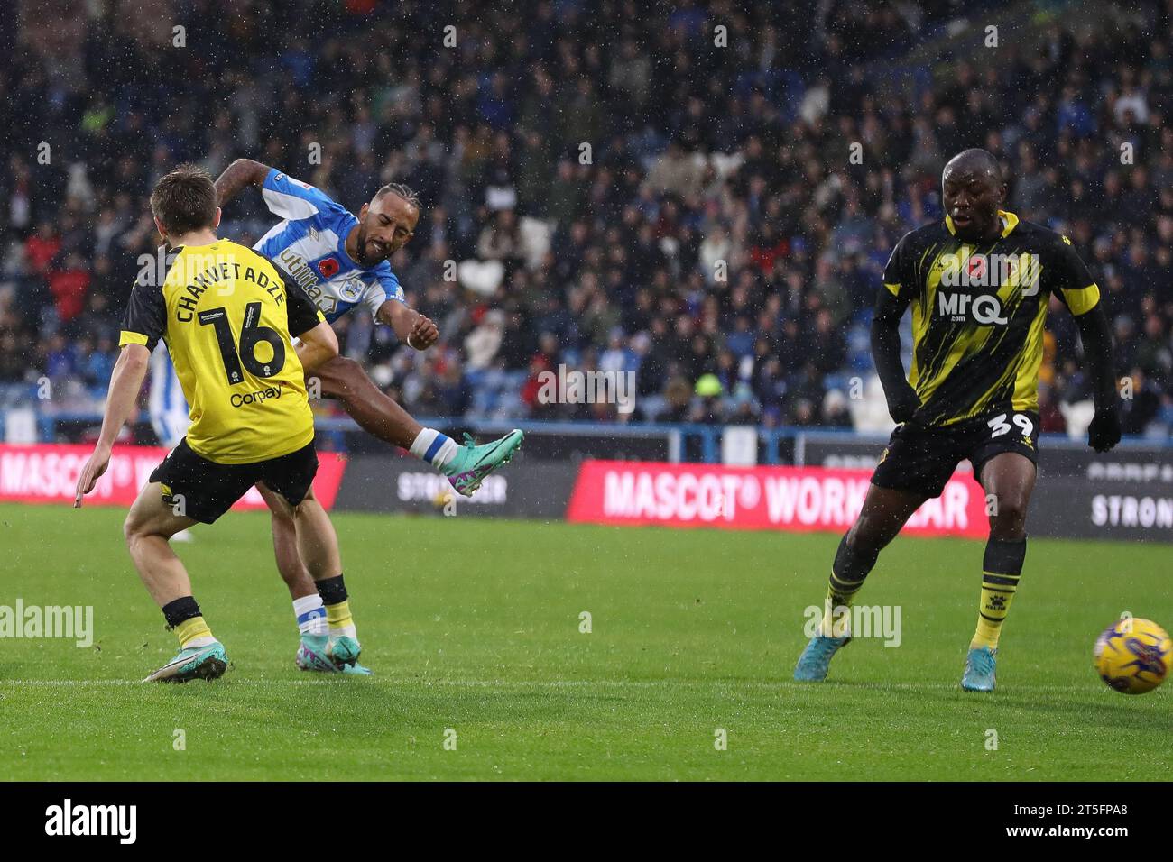 Sorba Thomas of Huddersfield Town shoots at goal during the Sky Bet ...