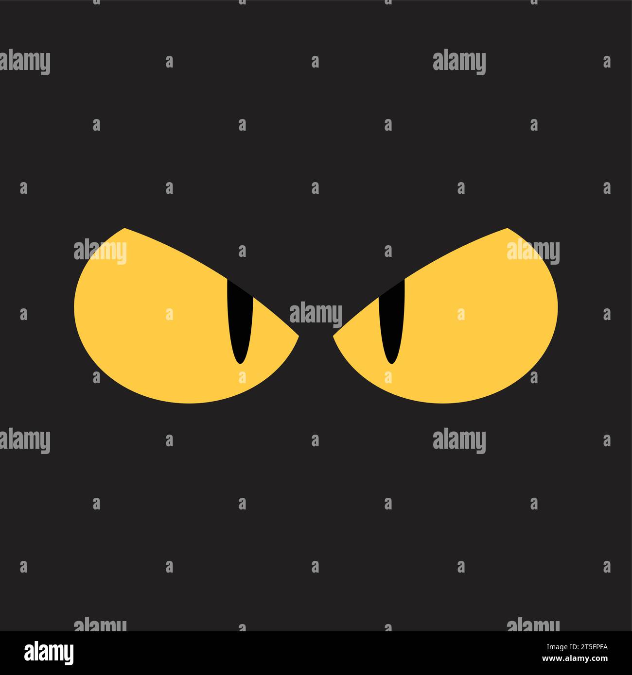 Wild spooky monster eyes isolated on black background.Vector ...