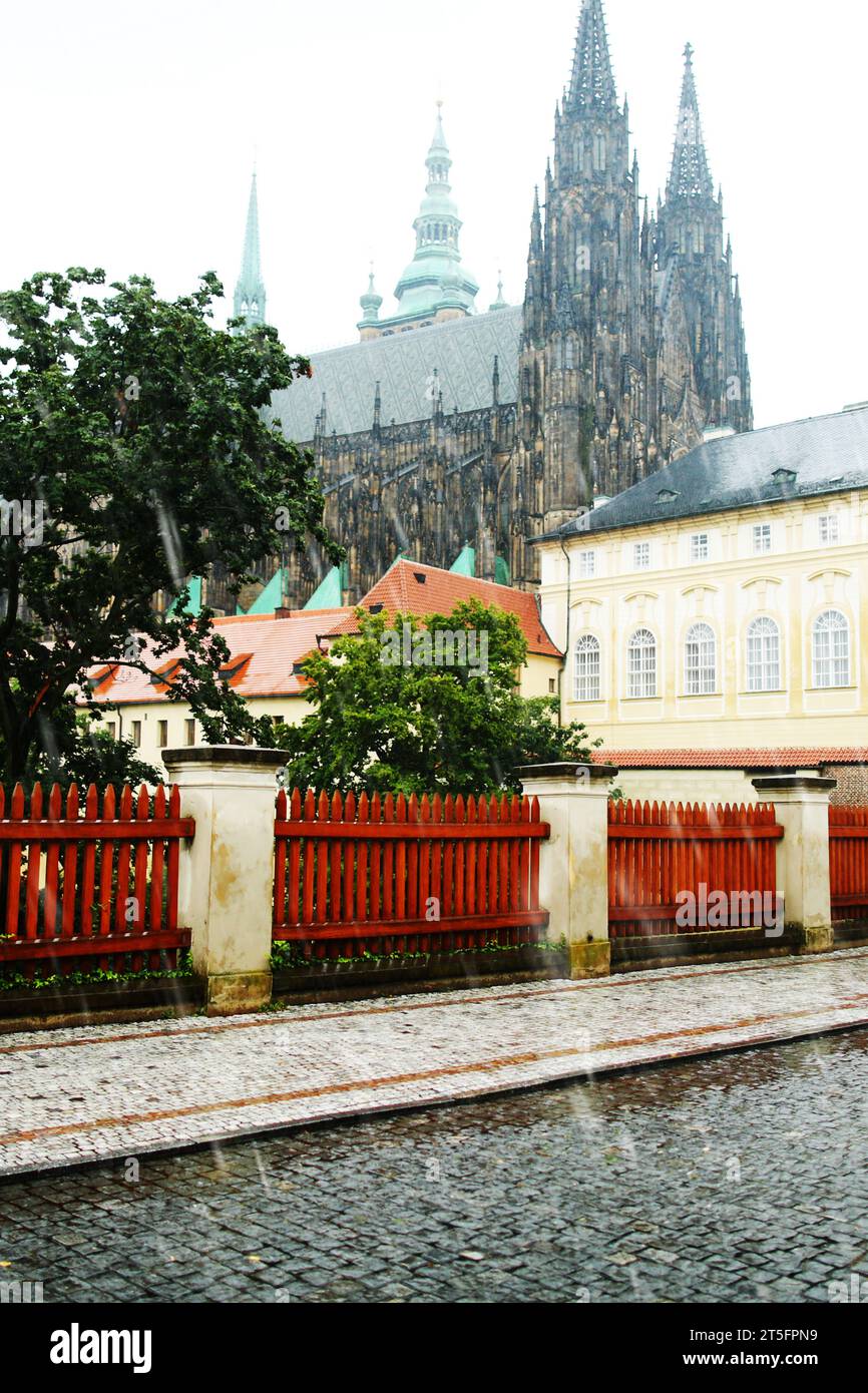 View of the Gothic Catholic Cathedral of St. Vitus, Wenceslas and ...