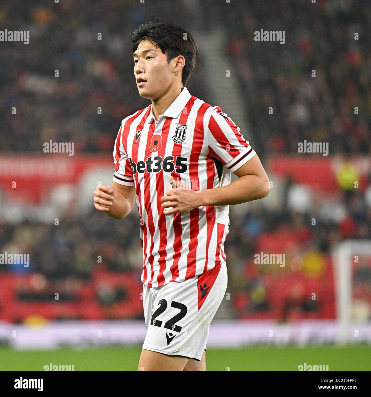 Bae Jun-Ho 22# of Stoke City Football Club, during the Sky Bet ...