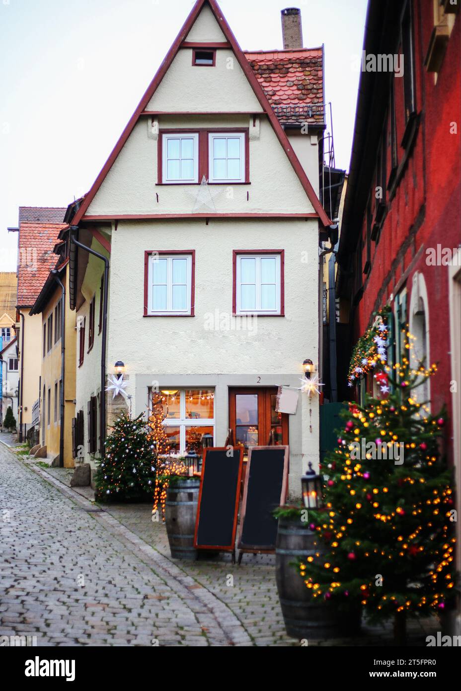 Traditional architecture of Germany. Streets of Rothenburg town ...