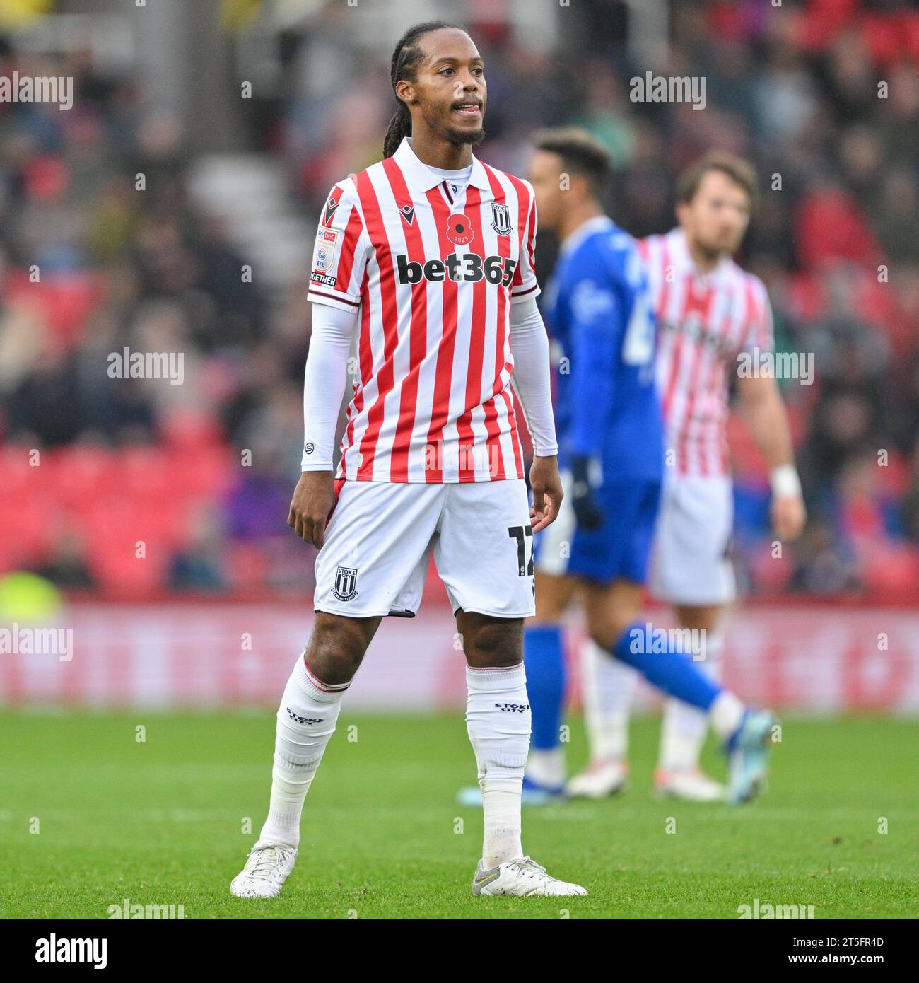 Daniel Johnson 12# of Stoke City Football Club, during the Sky Bet ...