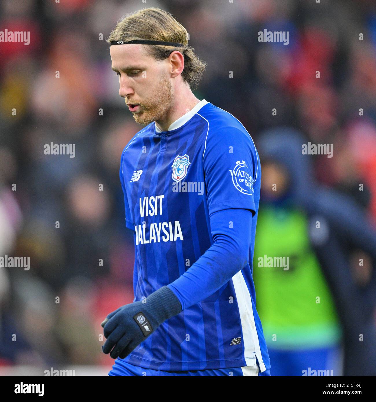 Josh Bowler 14# of Cardiff City Association Football Club shows ...