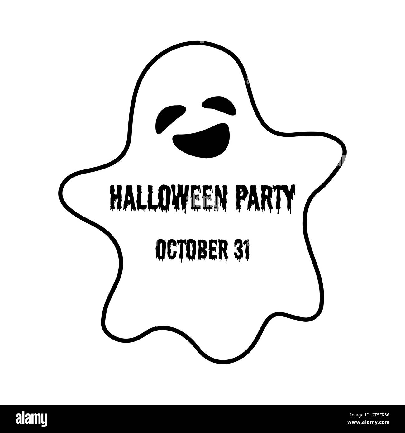 Halloween holiday spooky ghost party banner. Design template for ...