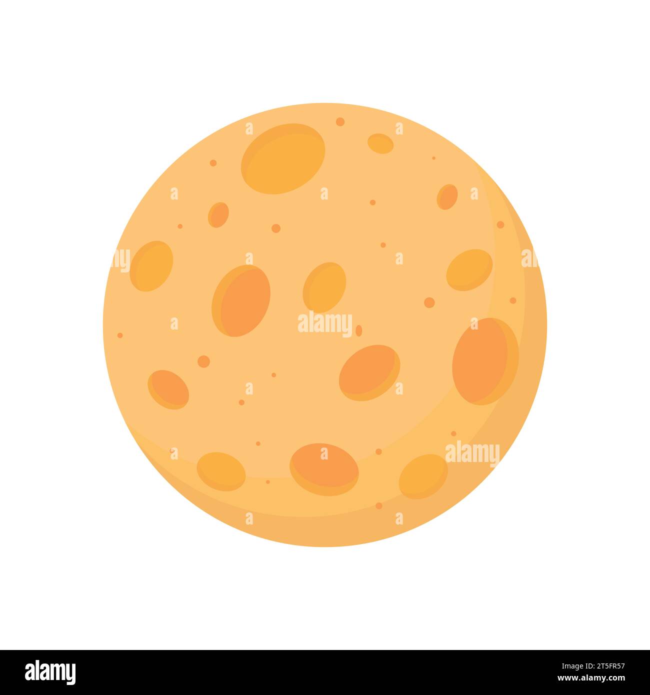 Full yellow moon with Craters in the Universe. Simple icon, isolated on ...