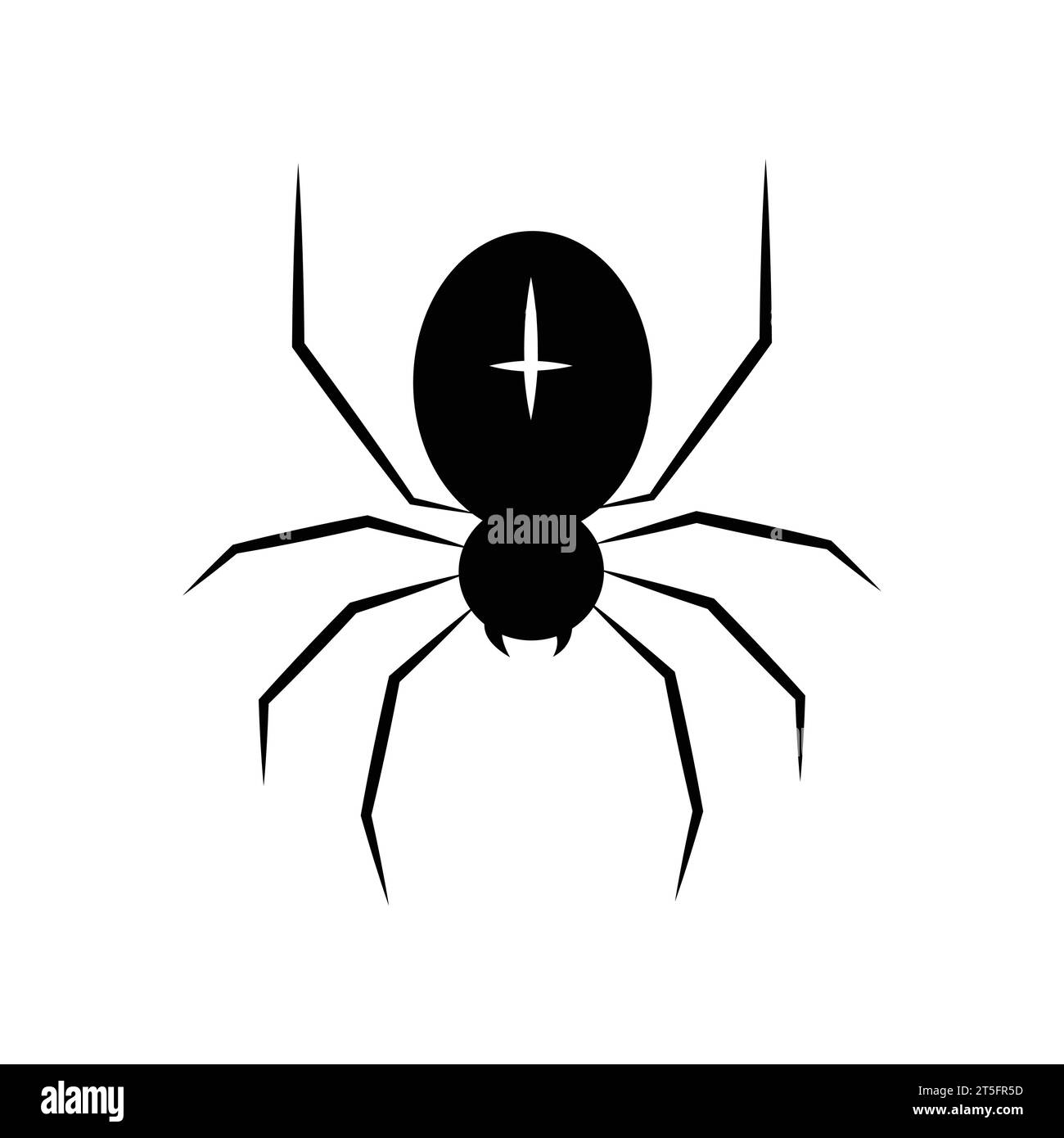Silhouette of black spider.Large scary spider highlighted on white ...
