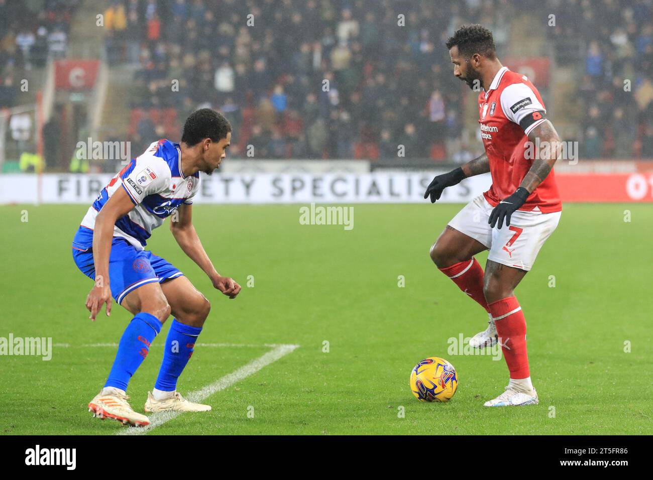 Cafú #7 of Rotherham United breaks with the ball during the Sky Bet ...
