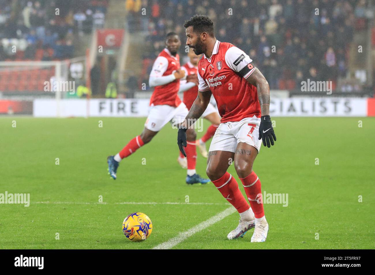 Cafú #7 of Rotherham United breaks with the ball during the Sky Bet ...