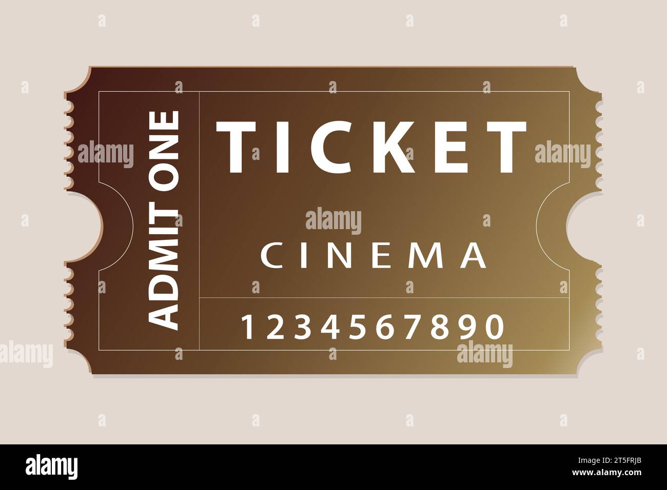 Gold ticket for one person on a colored background. Vector stock ...