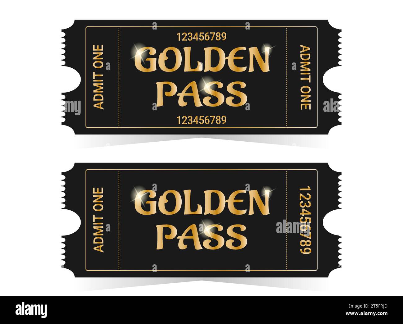 Realistic golden pass isolated on white background. Useful for any ...