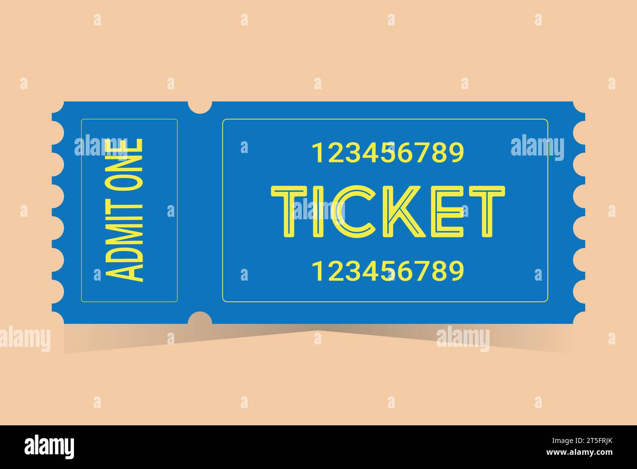 Black ticket for one person on a colored background. Vector stock ...