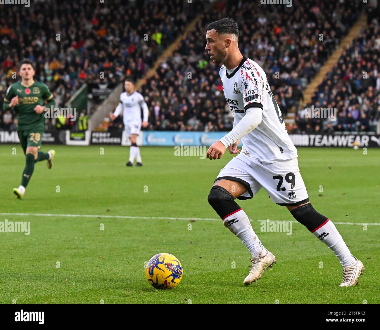 Sam Greenwood #29 of Middlesbrough makes a break with the ball during ...