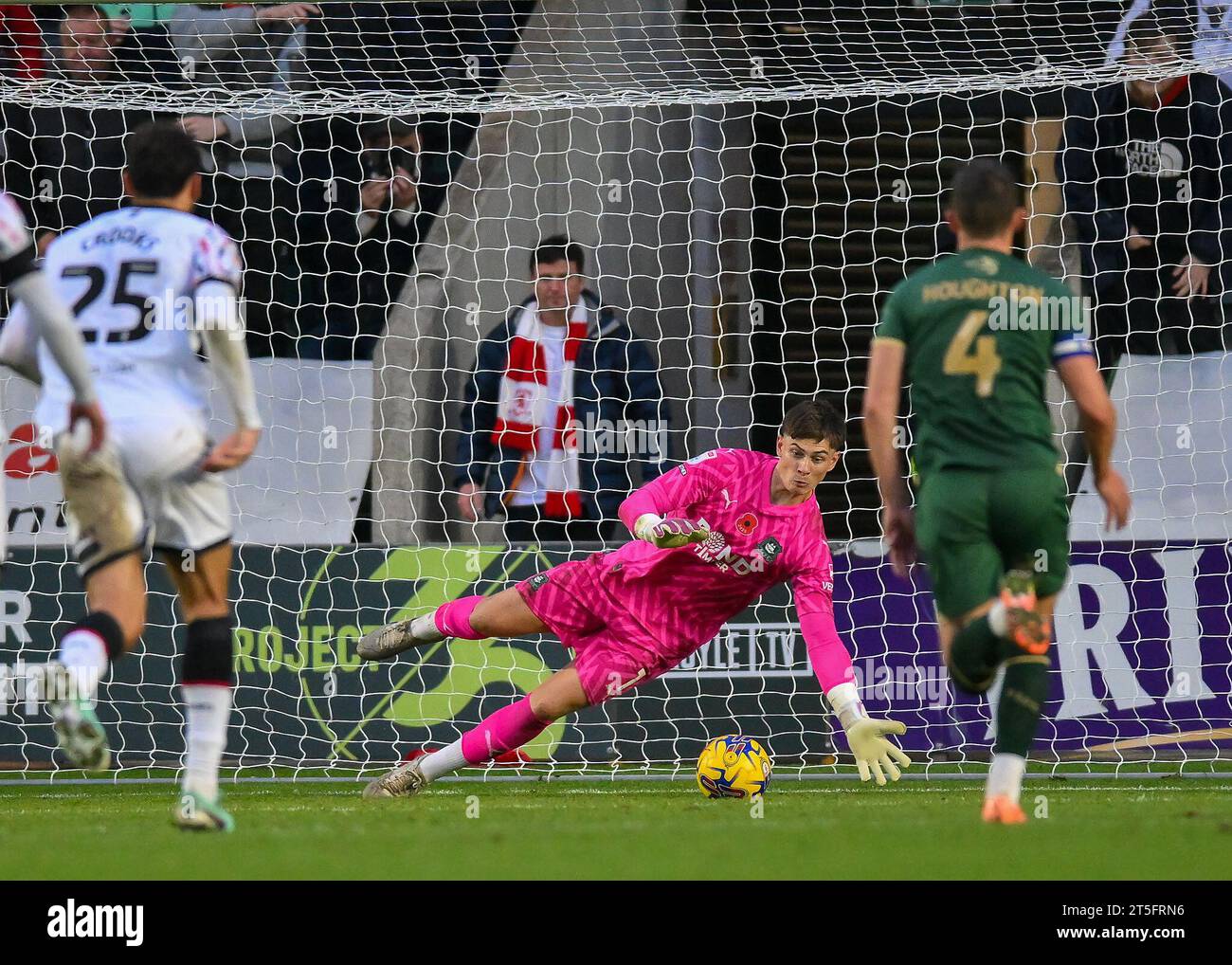 Michael Cooper #1 of Plymouth Argyle makes a save during the Sky Bet ...