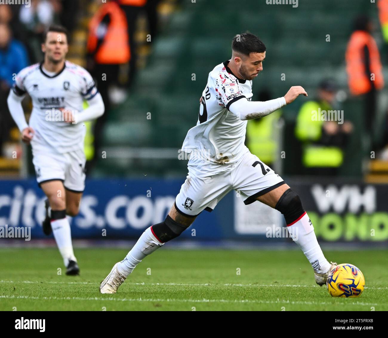Sam Greenwood #29 of Middlesbrough makes a break with the ball during ...