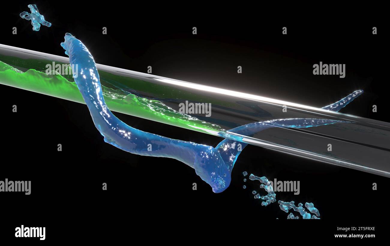 Pink yellow ink moving in hi-res stock photography and images - Alamy