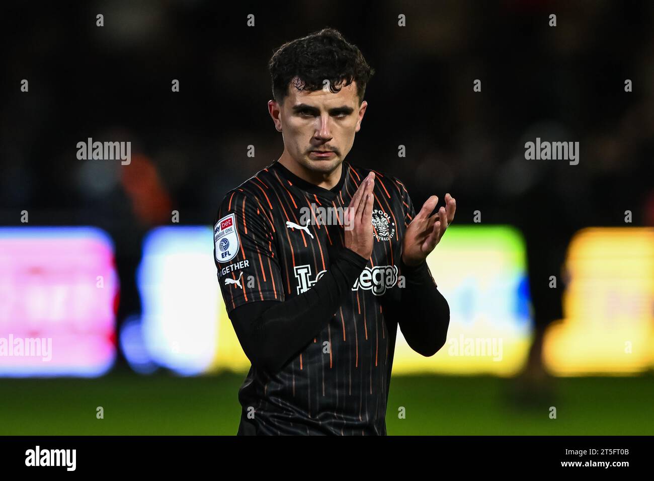 Albie Morgan #8 of Blackpool applauds the fans at the end of the Sky ...