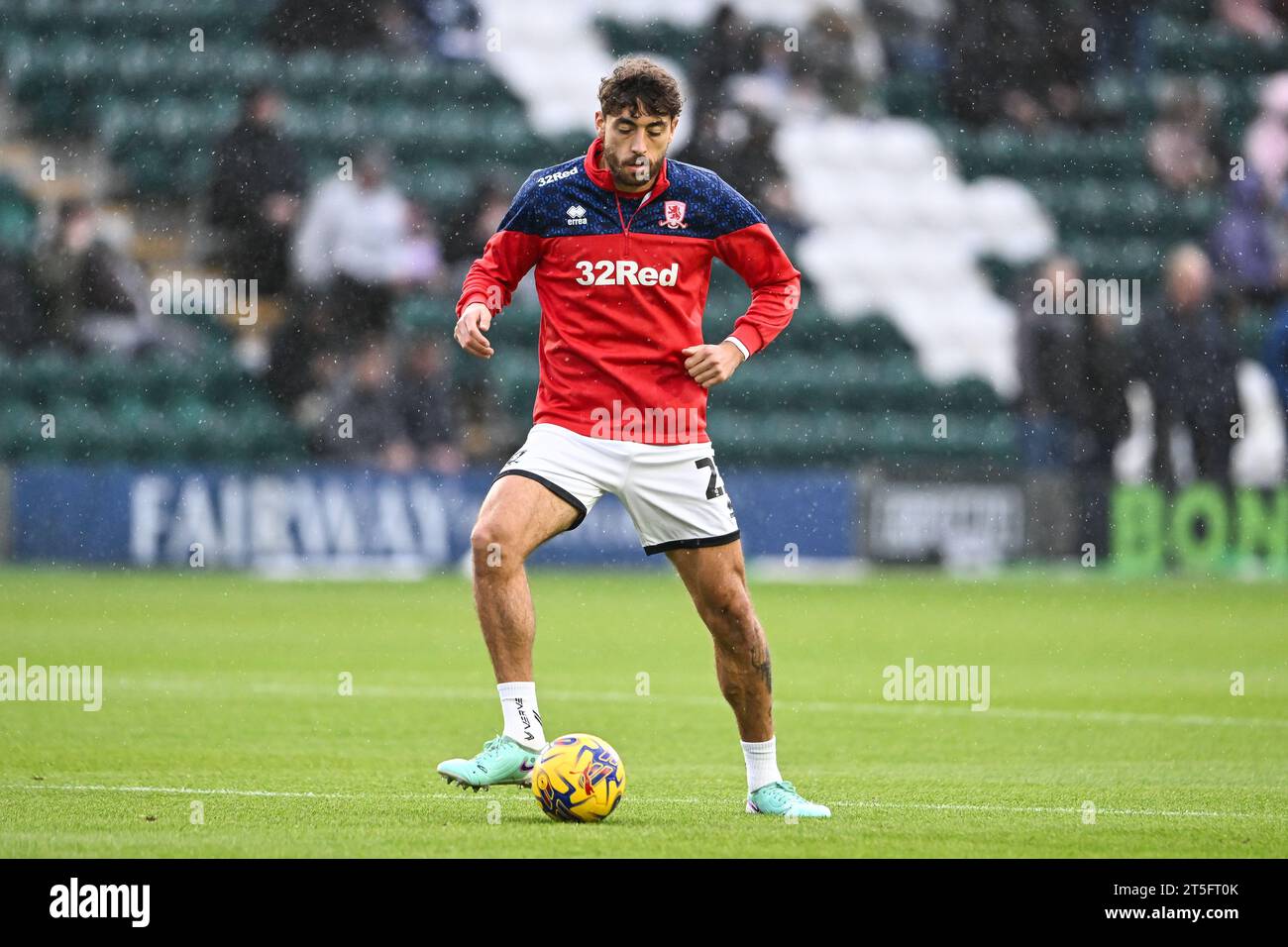 Matt Crooks #25 of Middlesbrough during the pre-game warmup ahead of ...