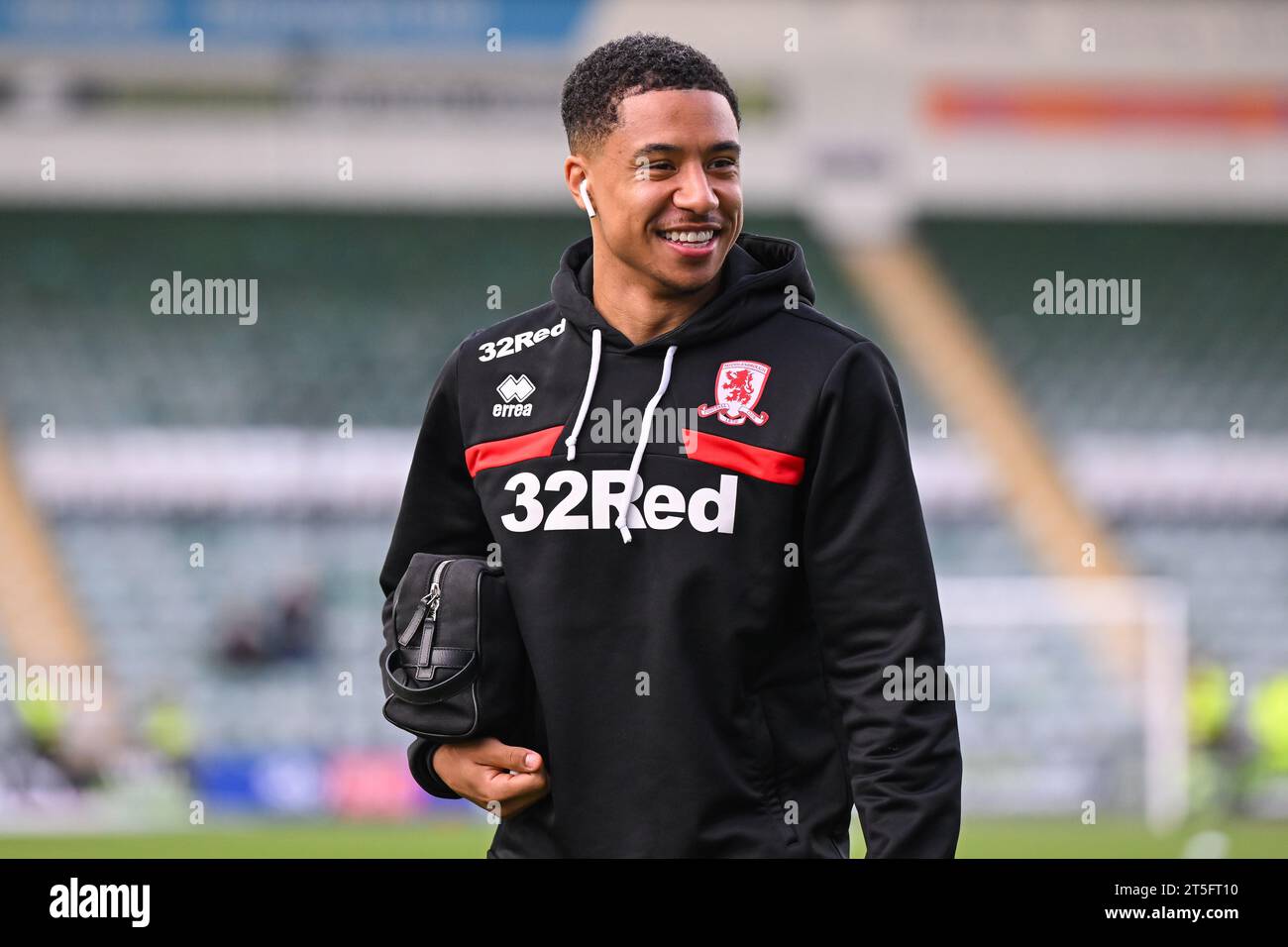 Samuel Silvera #18 of Middlesbrough arrives ahead of the Sky Bet ...