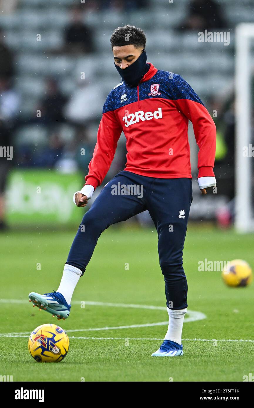 Morgan Rogers #10 of Middlesbrough during the pre-game warmup ahead of ...
