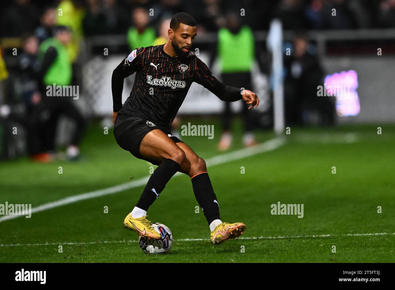 CJ Hamilton #22 of Blackpool in action during the Sky Bet League 1 ...