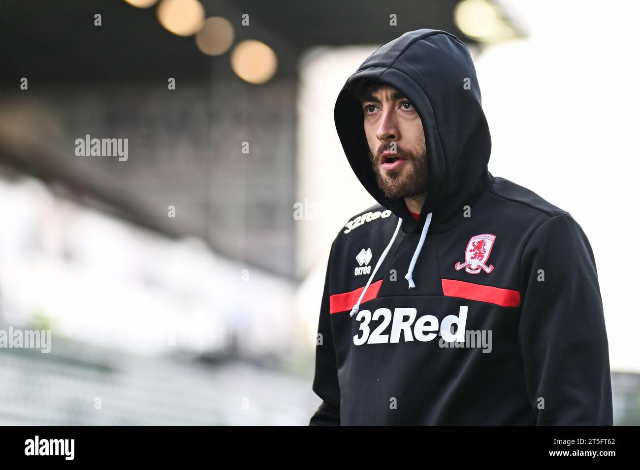 Matt Crooks #25 of Middlesbrough arrives ahead of the Sky Bet ...