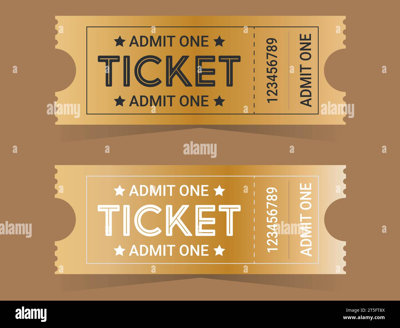 2tickets for one person on a colored background. Vector stock ...