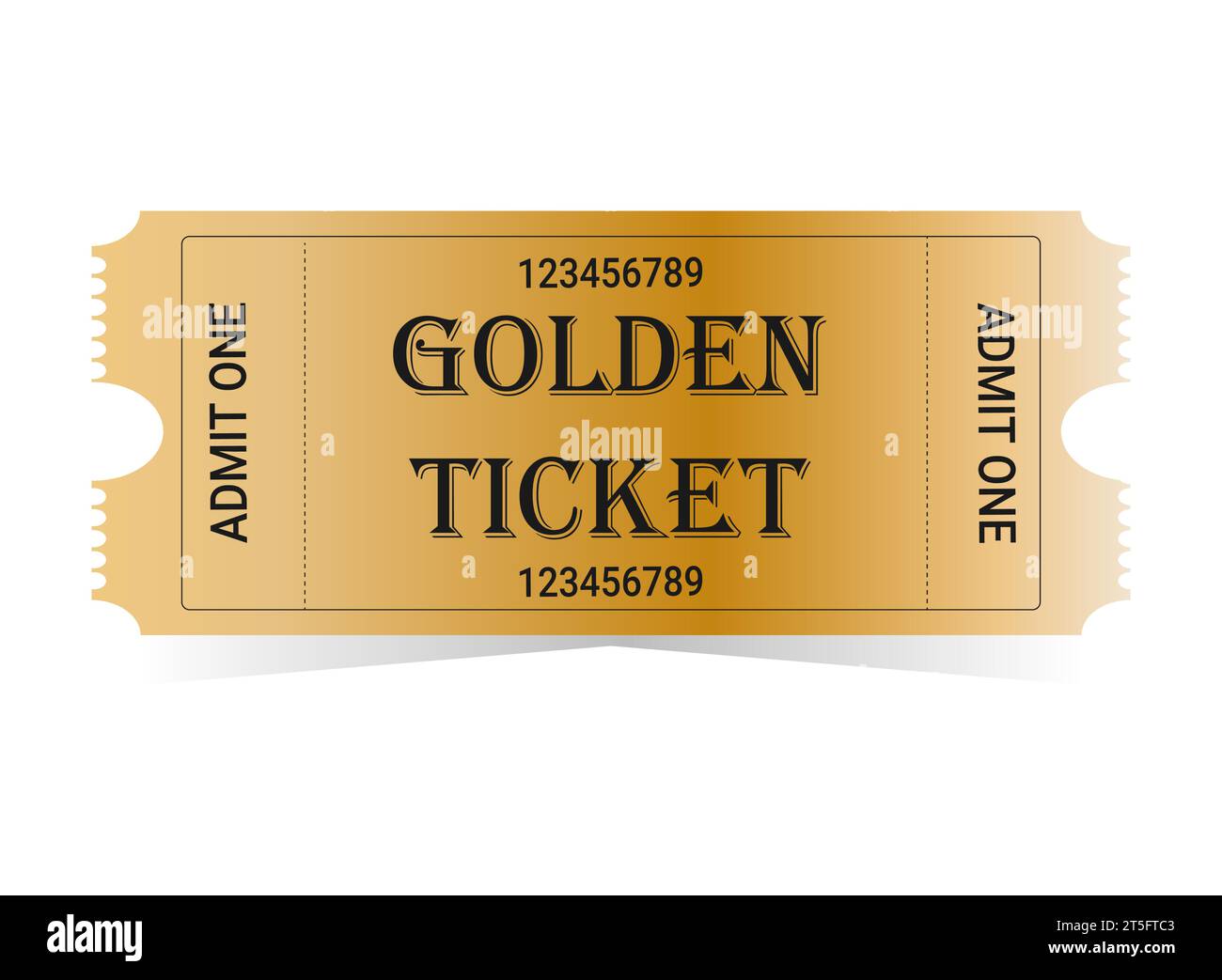 Golden ticket isolated on white background. Useful for any festival ...