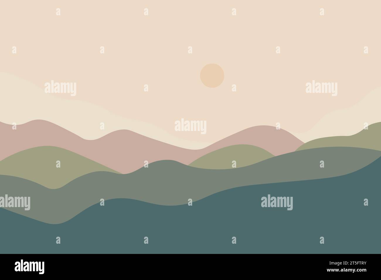 Abstract mountain landscape poster. Nature wall decor, contemporary art ...