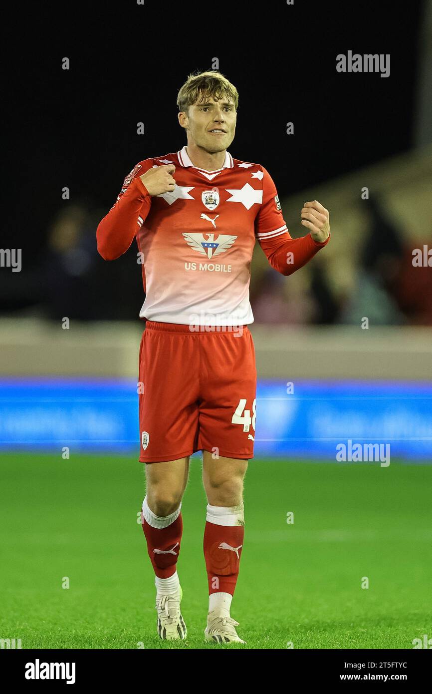 Luca Connell #48 of Barnsley during the Emirates FA Cup 1st Round match ...