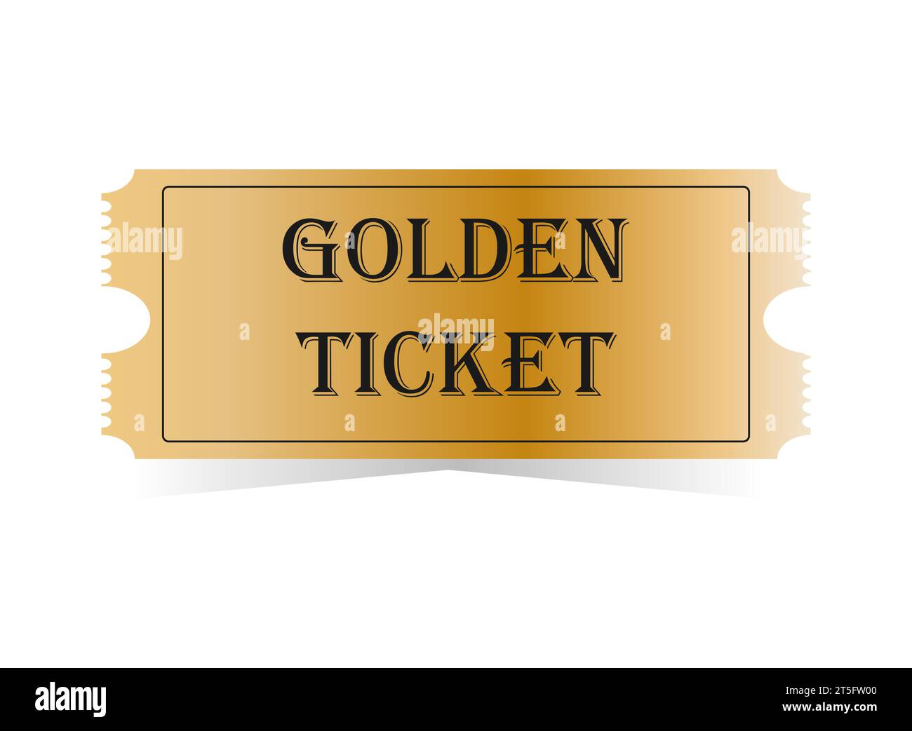 Golden ticket isolated on white background. Useful for any festival ...