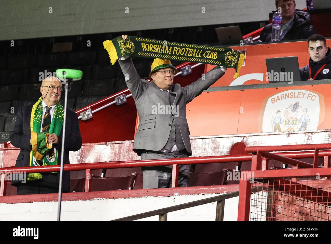 Horsham FC chairman Kevin Borrett during the Emirates FA Cup 1st Round ...