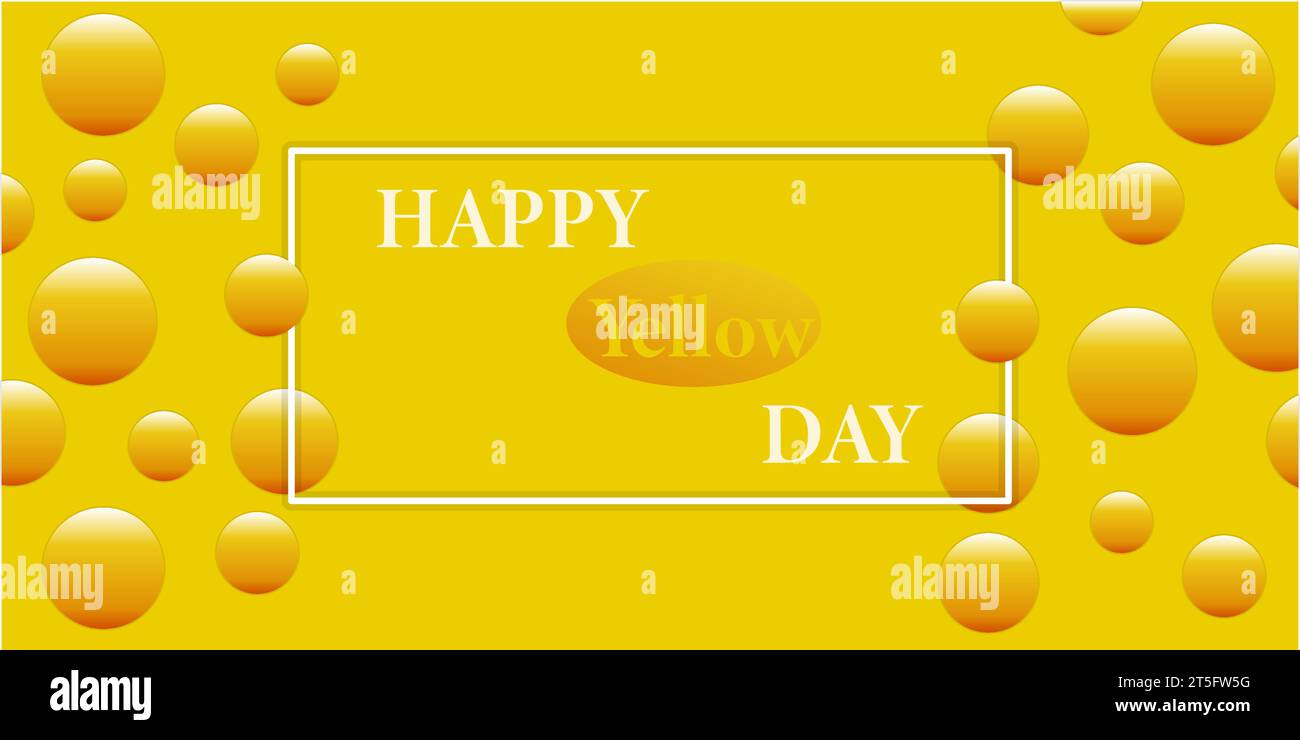 Happy yellow day. Vector greeting card with dotted halftone gradient ...