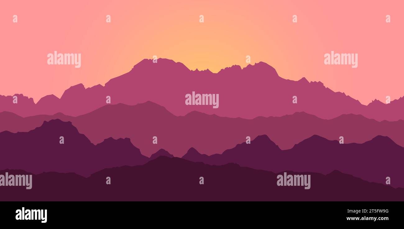 Color mountains, waves, abstract shapes, modern background, vector ...