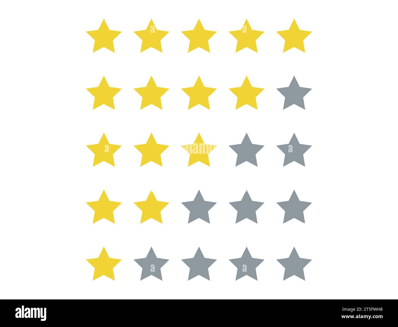 5 star rating icon vector illustration.Simple rounded star rating. With outlines makes the stars ...