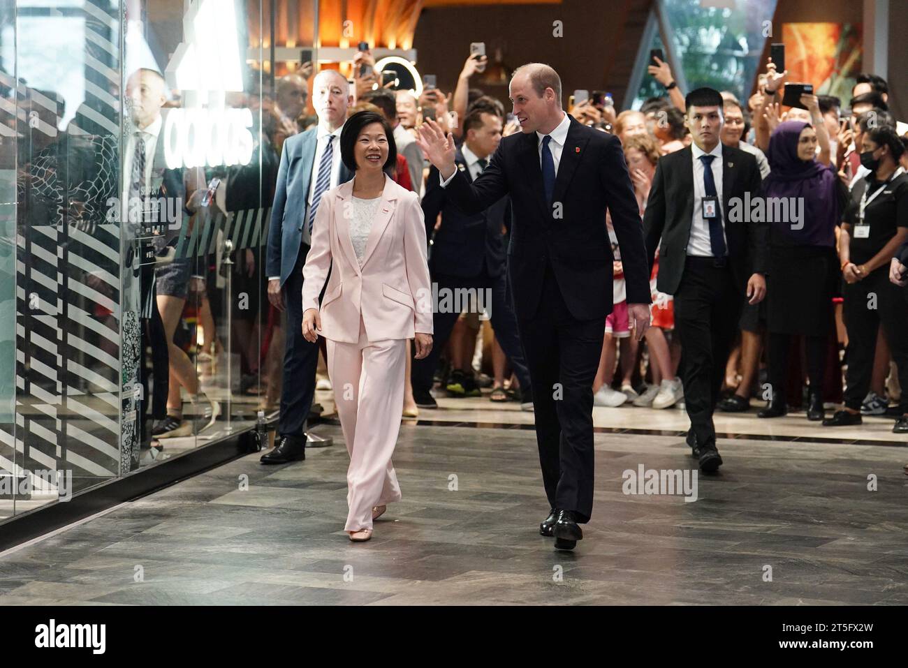 The Prince of Wales with Sim Ann, Senior Minister of State in the ...